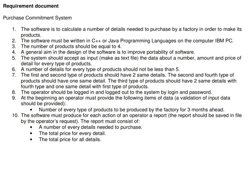 Solved Read the requirement document . Represent the class | Chegg.com