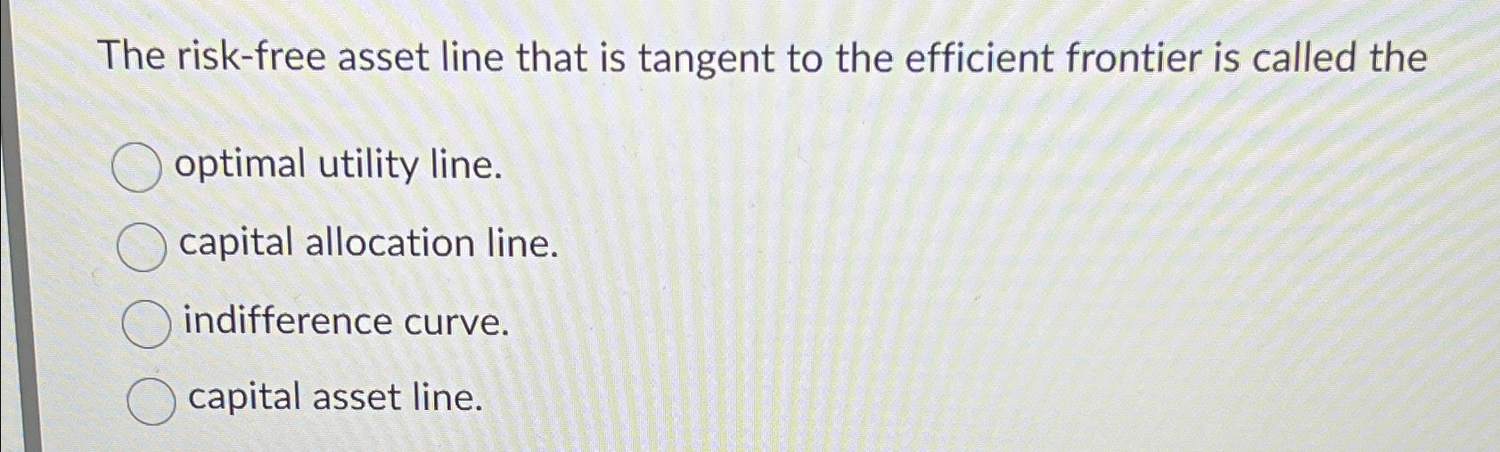 Solved The risk-free asset line that is tangent to the | Chegg.com