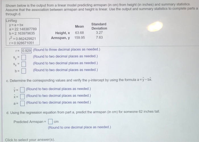 Solved Shown below is the output from a linear model | Chegg.com