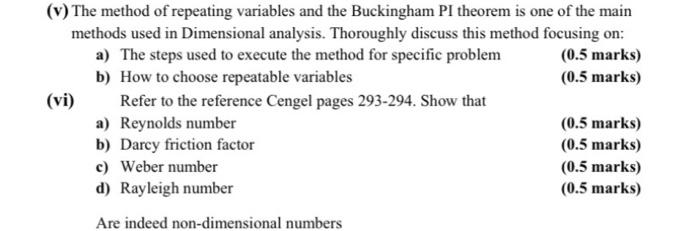 Solved (v) The method of repeating variables and the | Chegg.com
