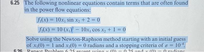 Solved The following nonlinear equations contain terms that | Chegg.com