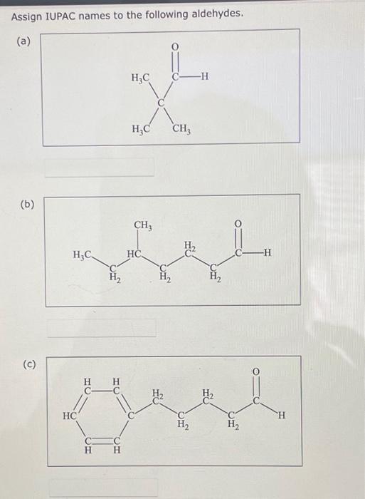 Solved Assign IUPAC names to the following aldehydes. (d) | Chegg.com
