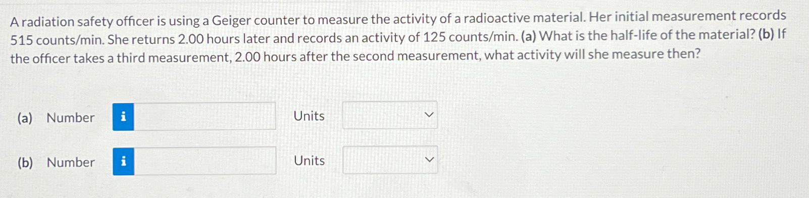 Solved A radiation safety officer is using a Geiger counter | Chegg.com