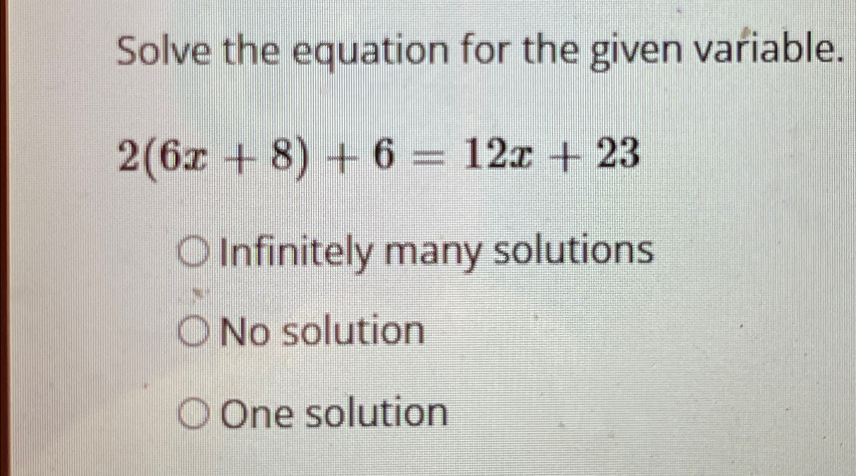 Solved Solve the equation for the given | Chegg.com