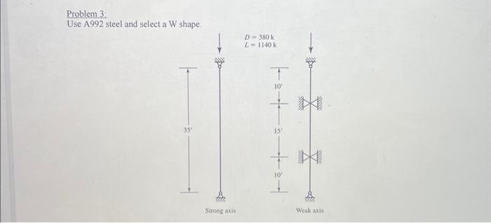 Solved Problem 3 Use A992 steel and select a W shape. | Chegg.com Solved Problem 3 Use A992 steel and select a W shape. | Chegg.com