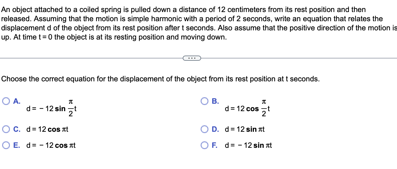 Solved An ﻿object attached to ﻿a coiled spring is ﻿pulled | Chegg.com
