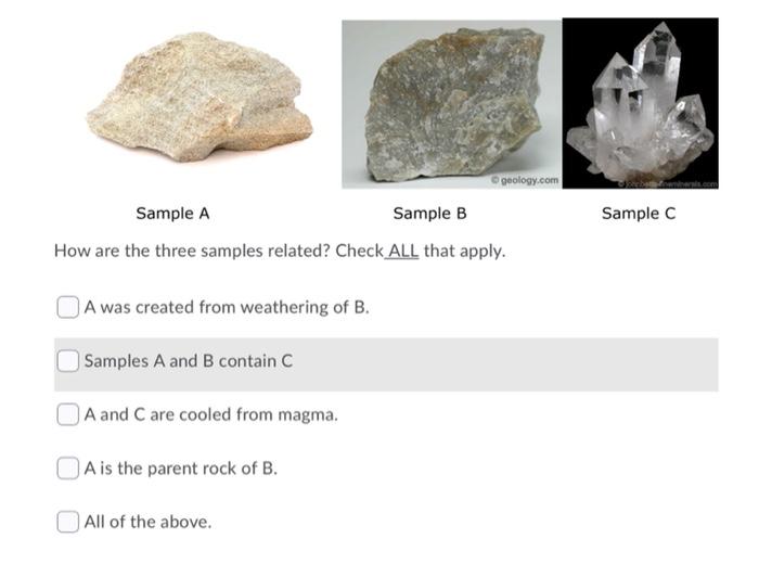 Solved Sample A geology.com Sample B Both samples A and B | Chegg.com