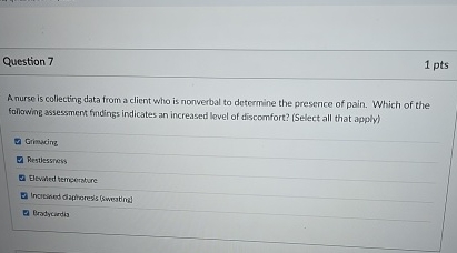 Solved Question 71 ﻿ptsA nurse is collecting data from a | Chegg.com