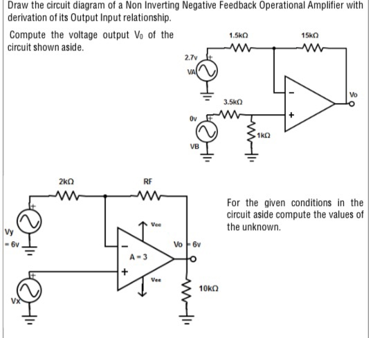Solved Draw the circuit diagram of a Non Inverting Negative | Chegg.com