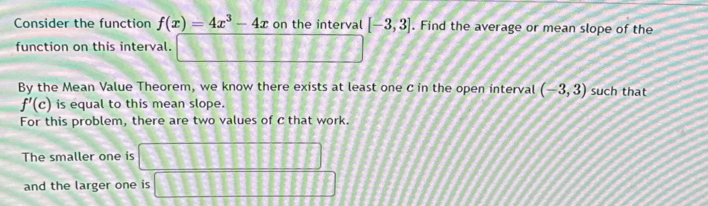 Solved Consider the function f(x)=4x3-4x ﻿on the interval | Chegg.com