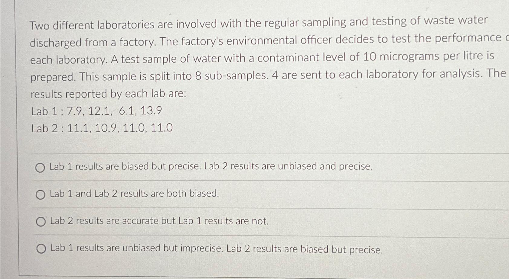 Solved Two different laboratories are involved with the | Chegg.com