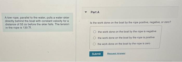 Solved A tow rope, parallel to the water, pulls a water | Chegg.com
