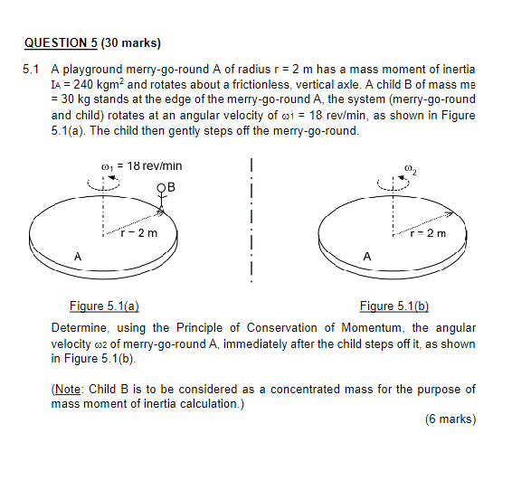 Solved 1 ﻿A playground merry-go-round A of radius r=2 m has | Chegg.com