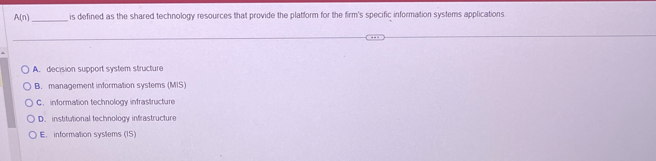 Solved A(n)is defined as the shared technology resources | Chegg.com