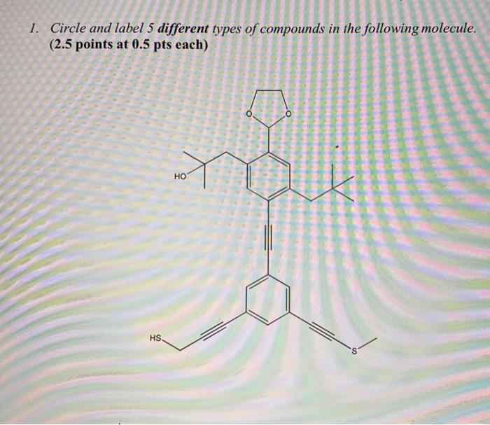 Solved 1. Circle and label 5 different types of compounds in | Chegg.com
