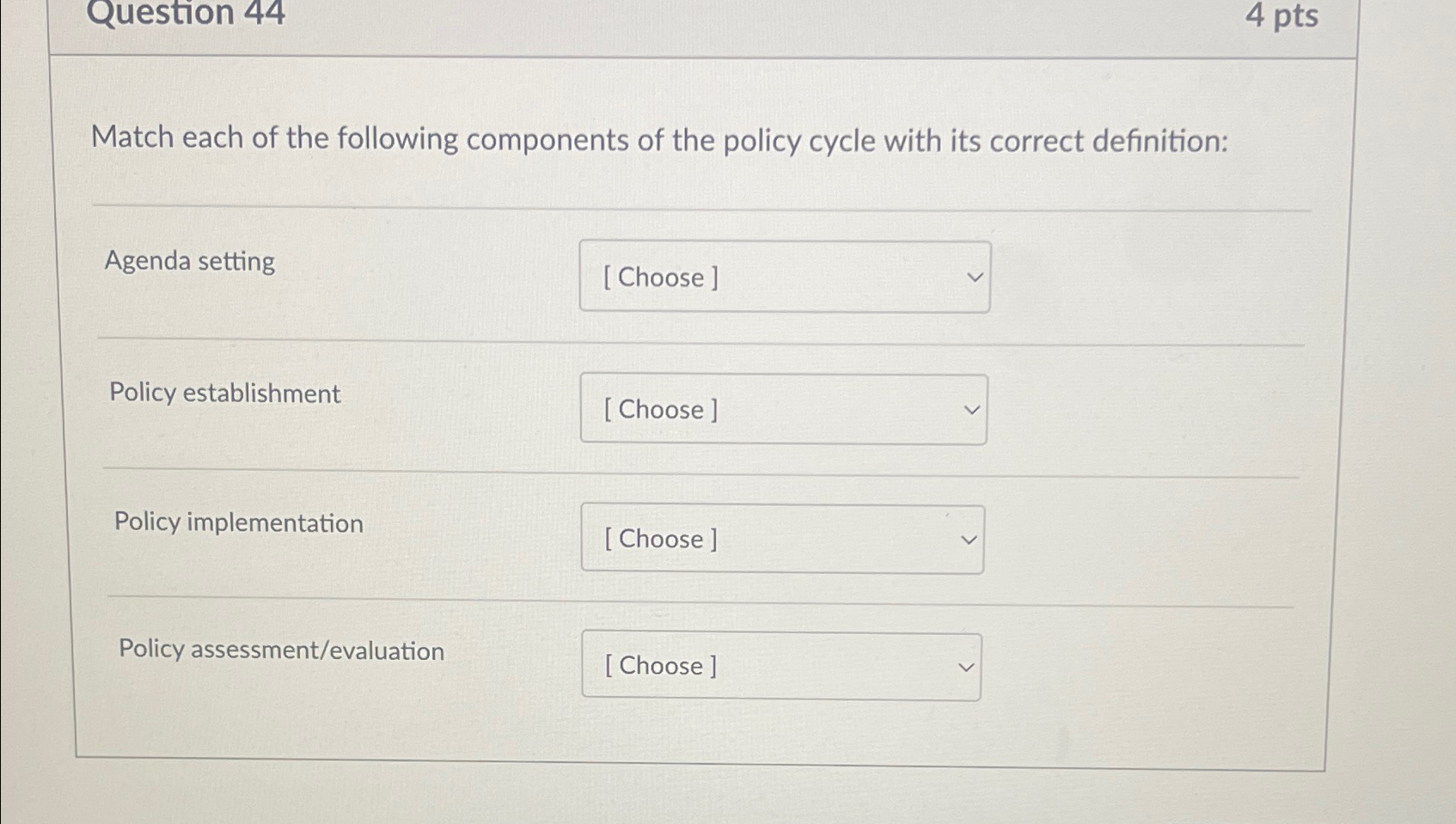 Solved Question 444ptsMatch each of the following components | Chegg.com