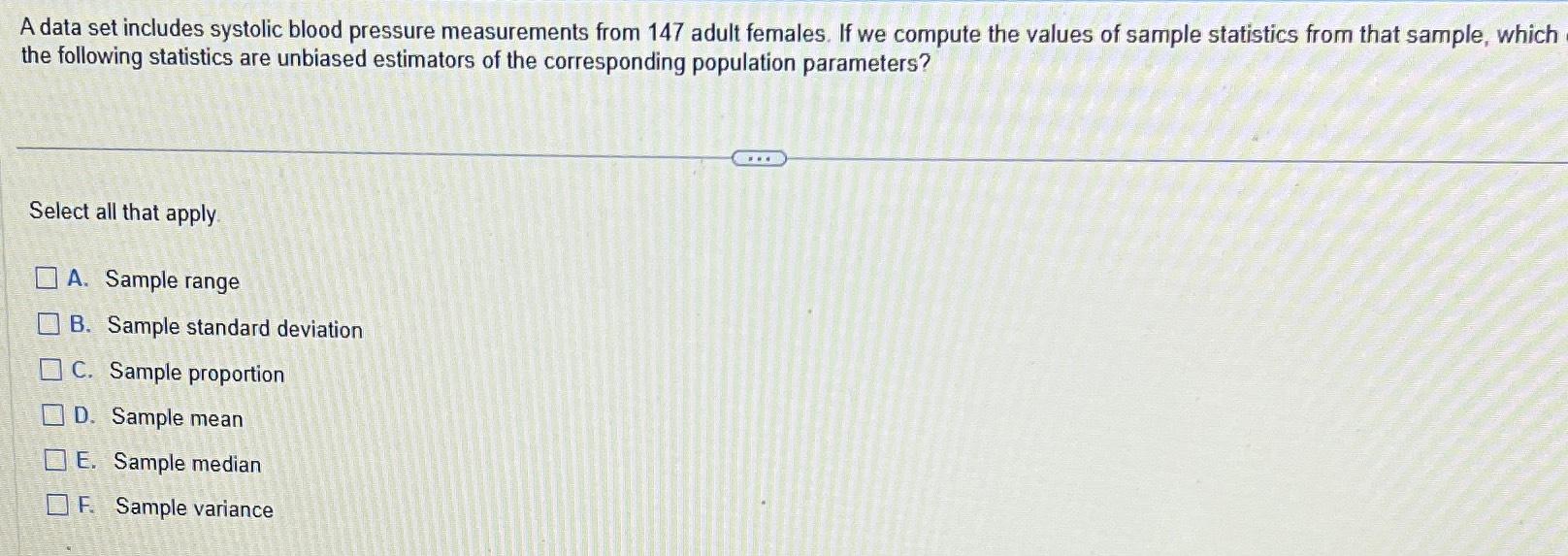 Solved A data set includes systolic blood pressure | Chegg.com