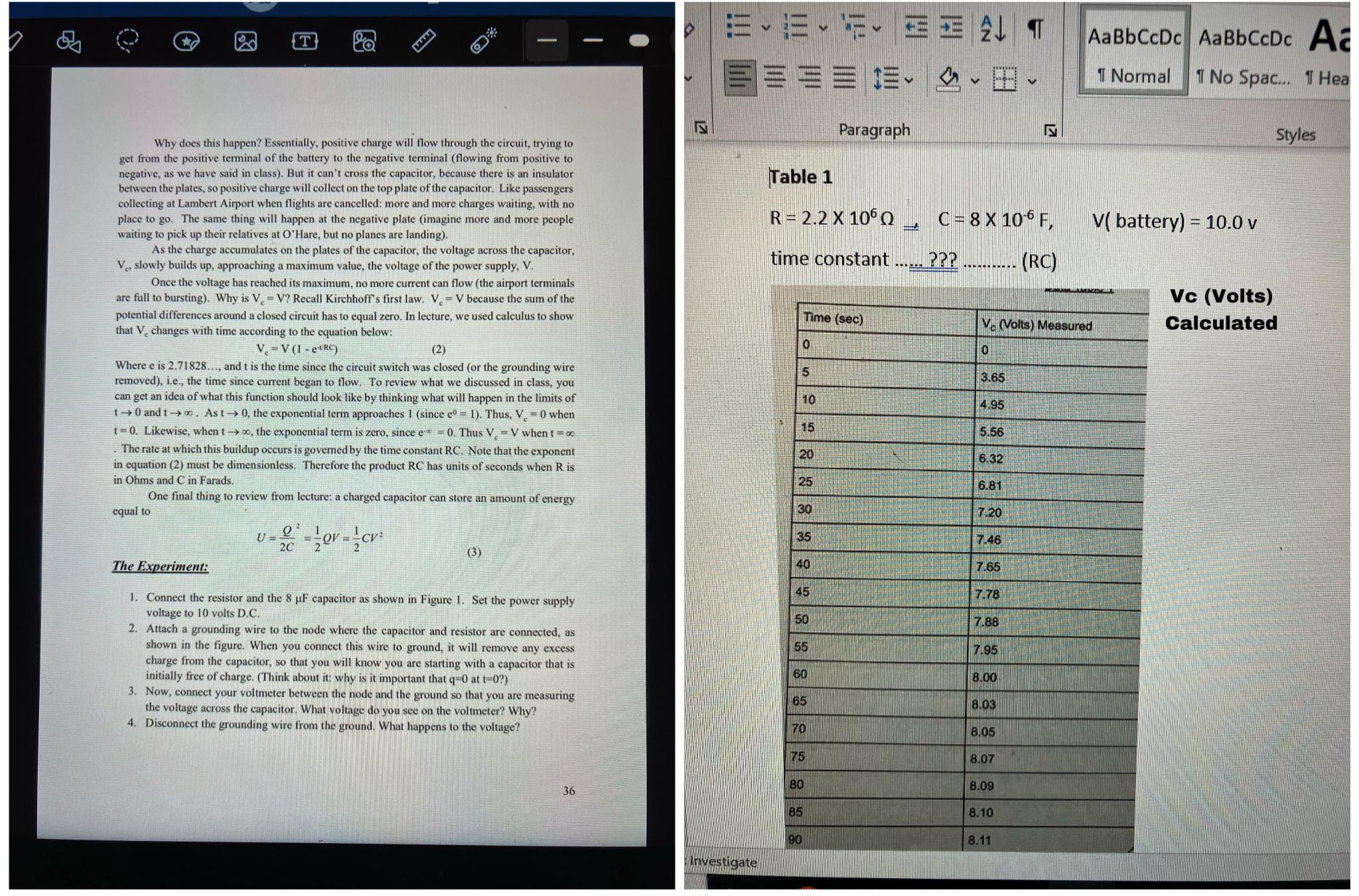 Solved Please help!! I just need help finding the Vc | Chegg.com