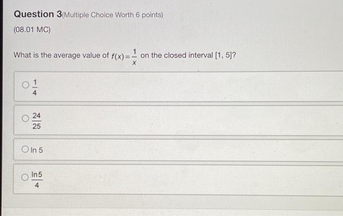 Solved Question 3(Multiple Choice Worth 6 points) (08.01 MC) | Chegg.com