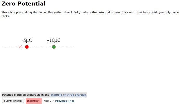 Solved Zero PotentialThere is ﻿a place along the dotted line | Chegg.com
