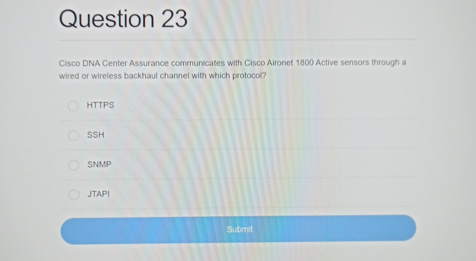 Solved Question 23Cisco DNA Center Assurance communicates | Chegg.com