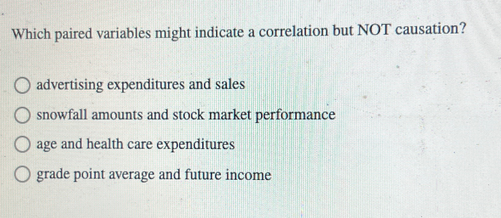 Solved Which paired variables might indicate a correlation | Chegg.com