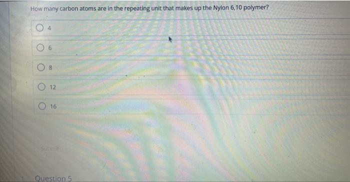 Solved How many carbon atoms are in the repeating unit that | Chegg.com