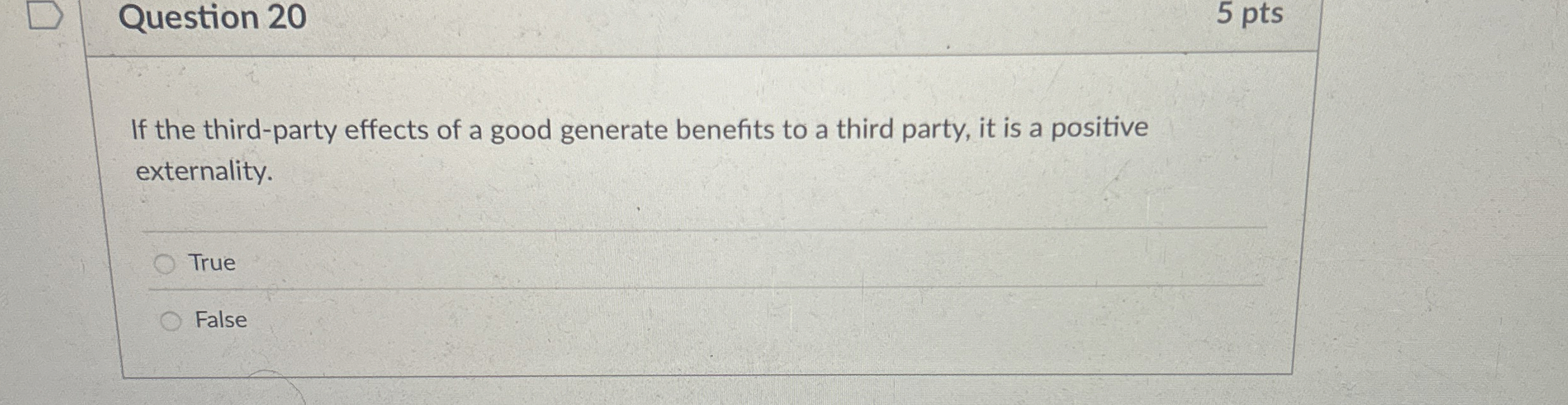 Solved Question 20If the third-party effects of a good | Chegg.com