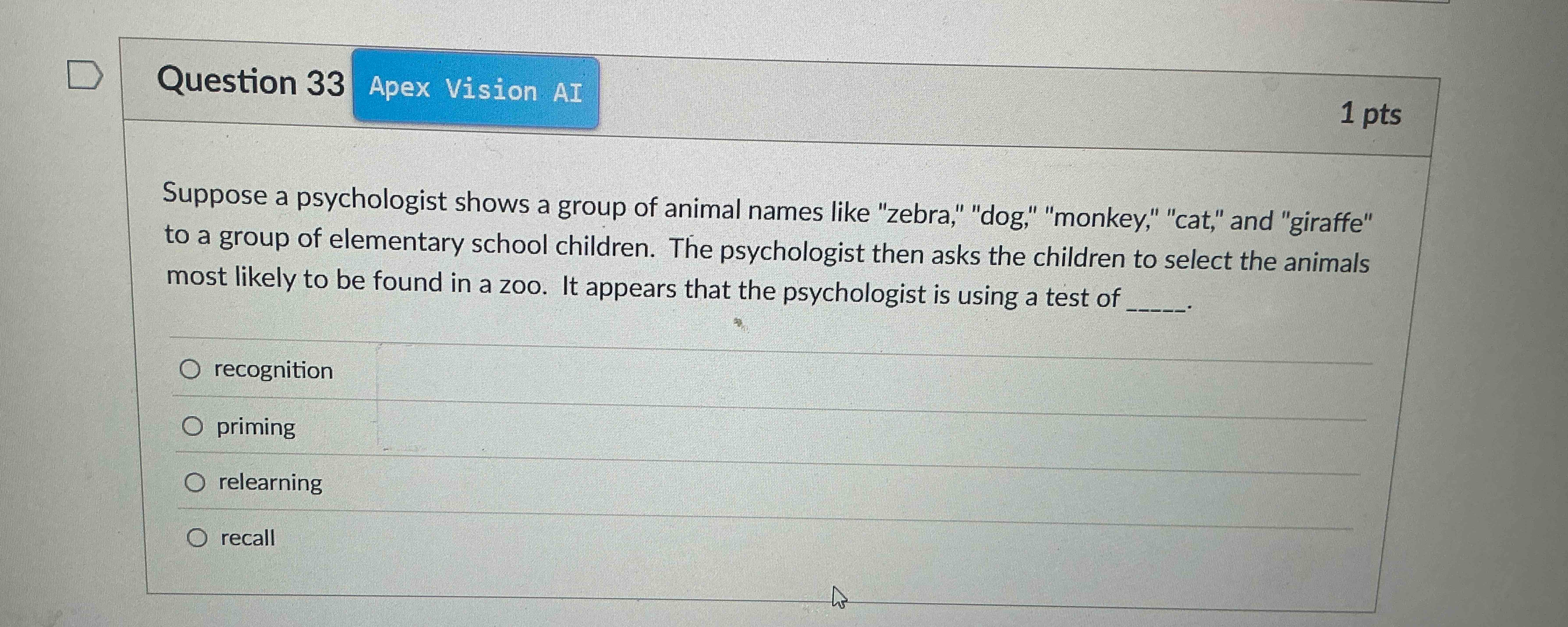 High Quality SOLUTION Explicit memory as to implicit memory as blank is to | Chegg.com
