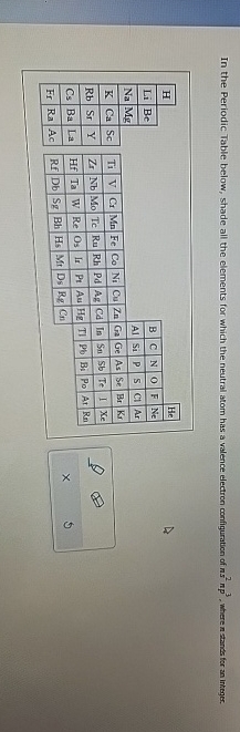 Solved In the Periodic Table below, shade all the elements | Chegg.com