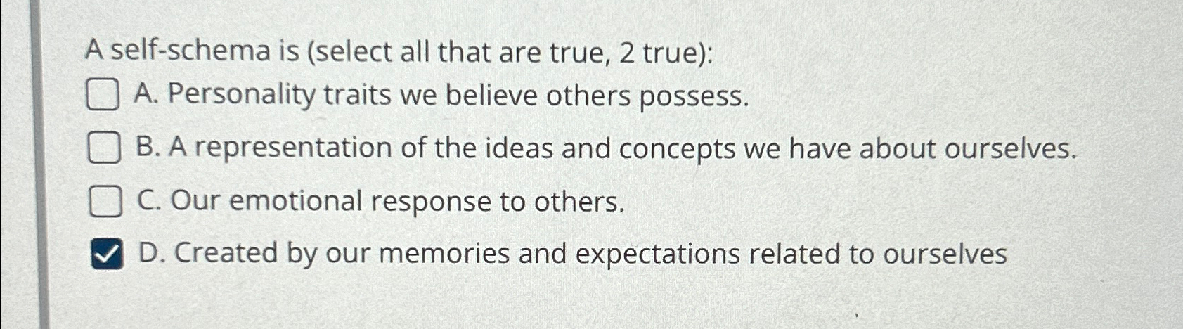 Solved A self-schema is (select all that are true, 2 | Chegg.com