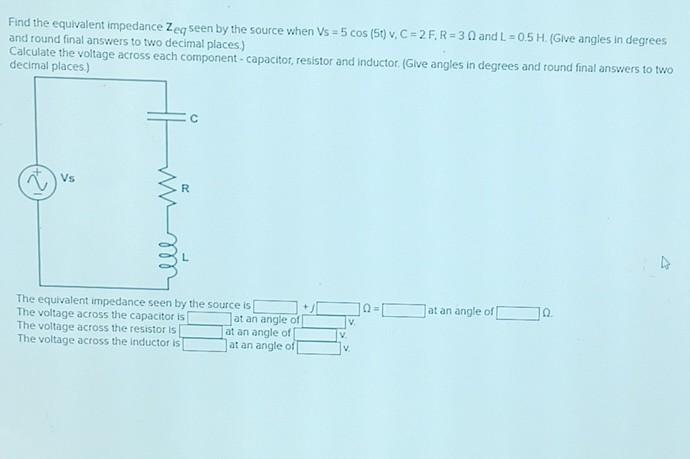 Solved Find the equivalent impedance Zeq seen by the source | Chegg.com