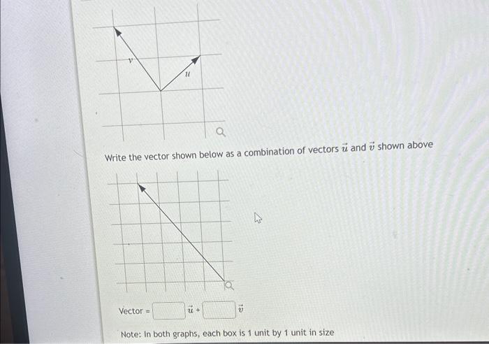 Solved Write the vector shown below as a combination of | Chegg.com