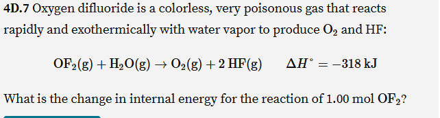 Solved Oxygen difluoride is a colorless, very poisonous gas | Chegg.com