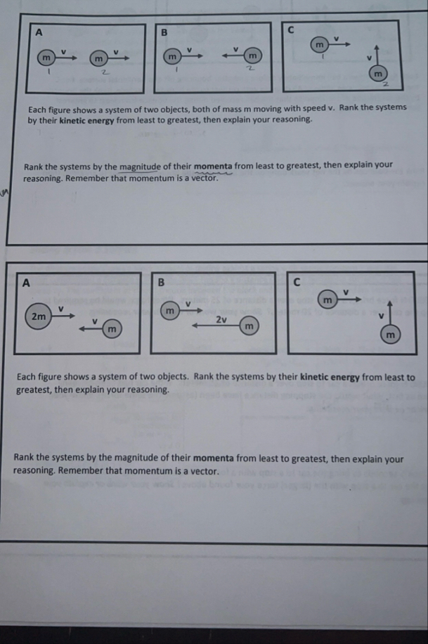 Solved Each figure shows a system of two objects, both of | Chegg.com