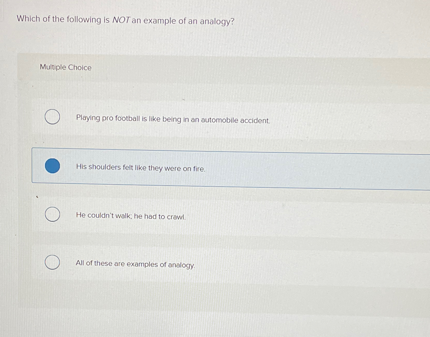 Solved Which of the following is NOT an example of an | Chegg.com