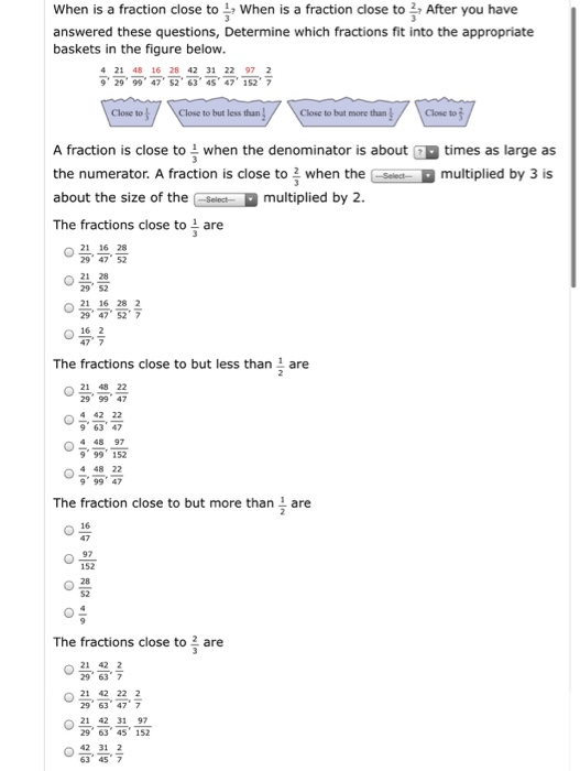 Solved When is a fraction close to When is a fraction close | Chegg.com