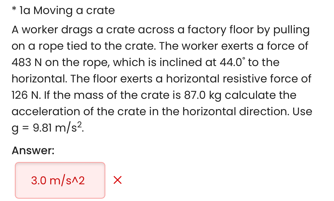 Solved la Moving a crateA worker drags a crate across a | Chegg.com