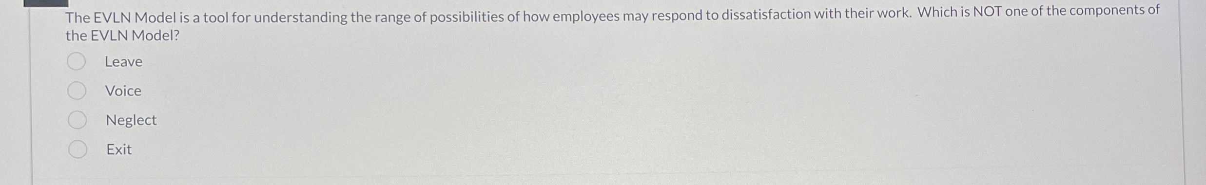 Solved The EVLN Model is a tool for understanding the range | Chegg.com