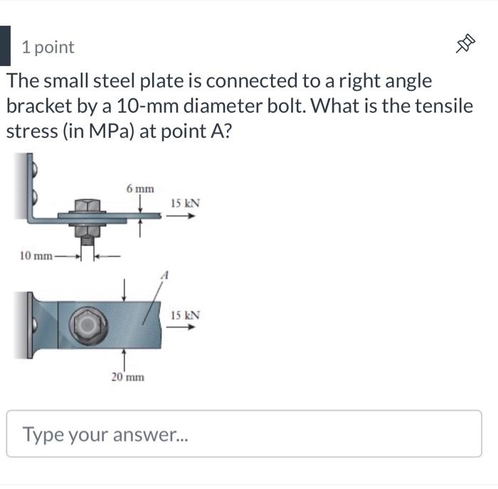 Solved The small steel plate is connected to a right angle | Chegg.com