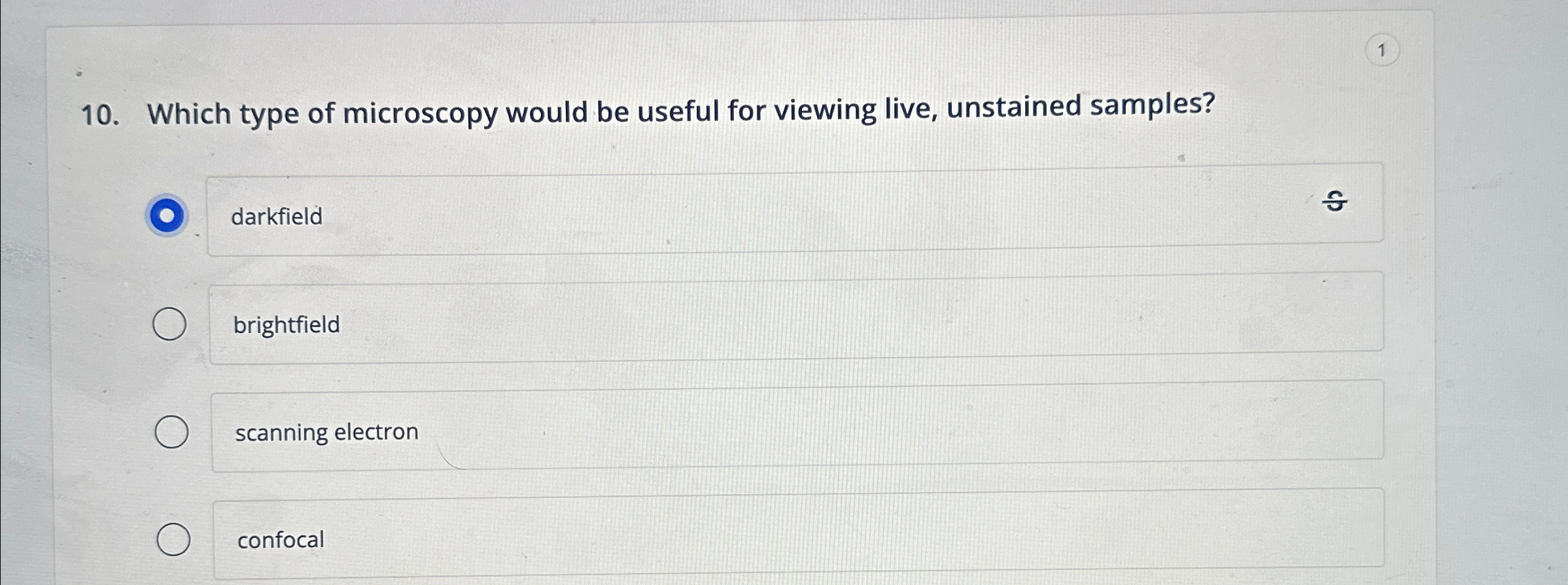 Solved Which type of microscopy would be useful for viewing | Chegg.com