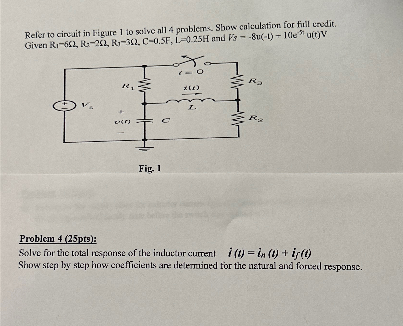 Refer to circuit in Figure 1 ﻿to solve all 4 | Chegg.com
