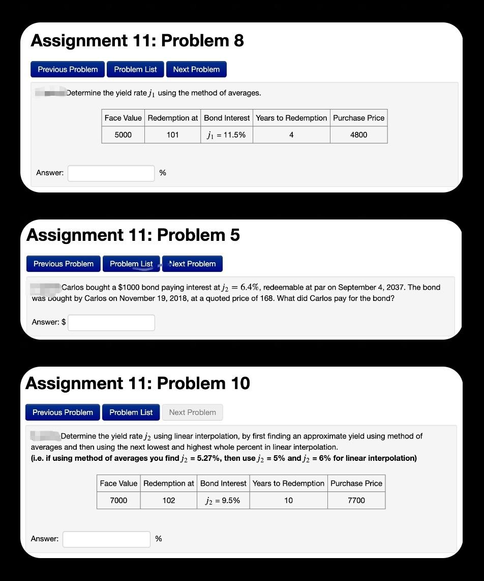 Solved Assignment 11: Problem 8 Previous Problem Problem | Chegg.com Solved Assignment 11: Problem 8 Previous Problem Problem | Chegg.com