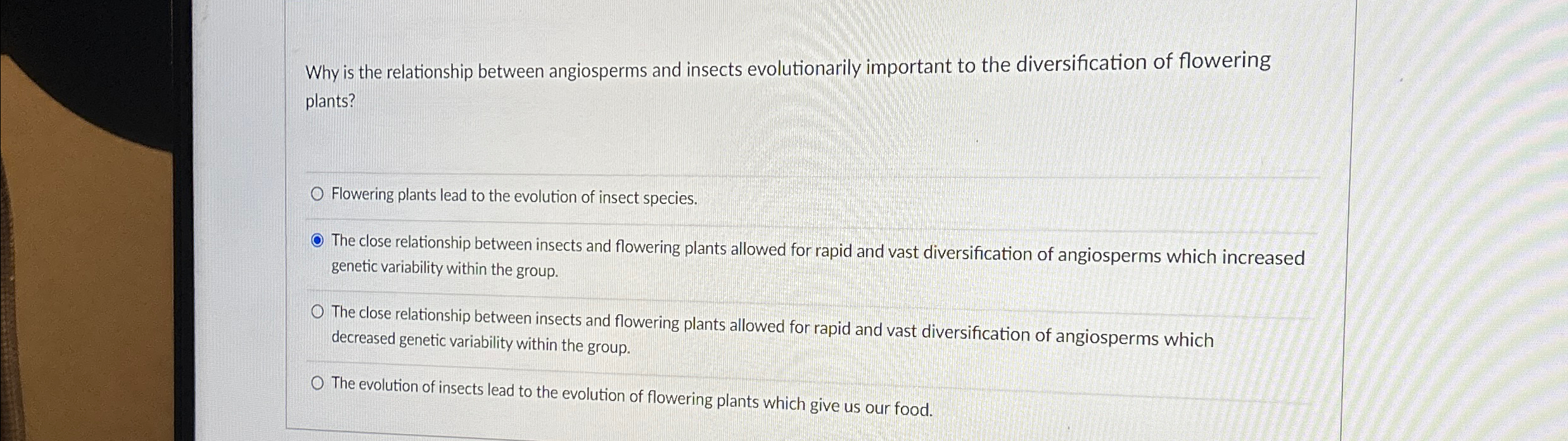 Solved Why is the relationship between angiosperms and | Chegg.com