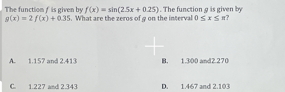 Solved The function f ﻿is given by f(x)=sin(2.5x+0.25). ﻿The | Chegg.com