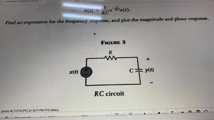Solved 4 points QUESTION 3 RC CIRCUIT: FREQUENCY RESPONSE | Chegg.com