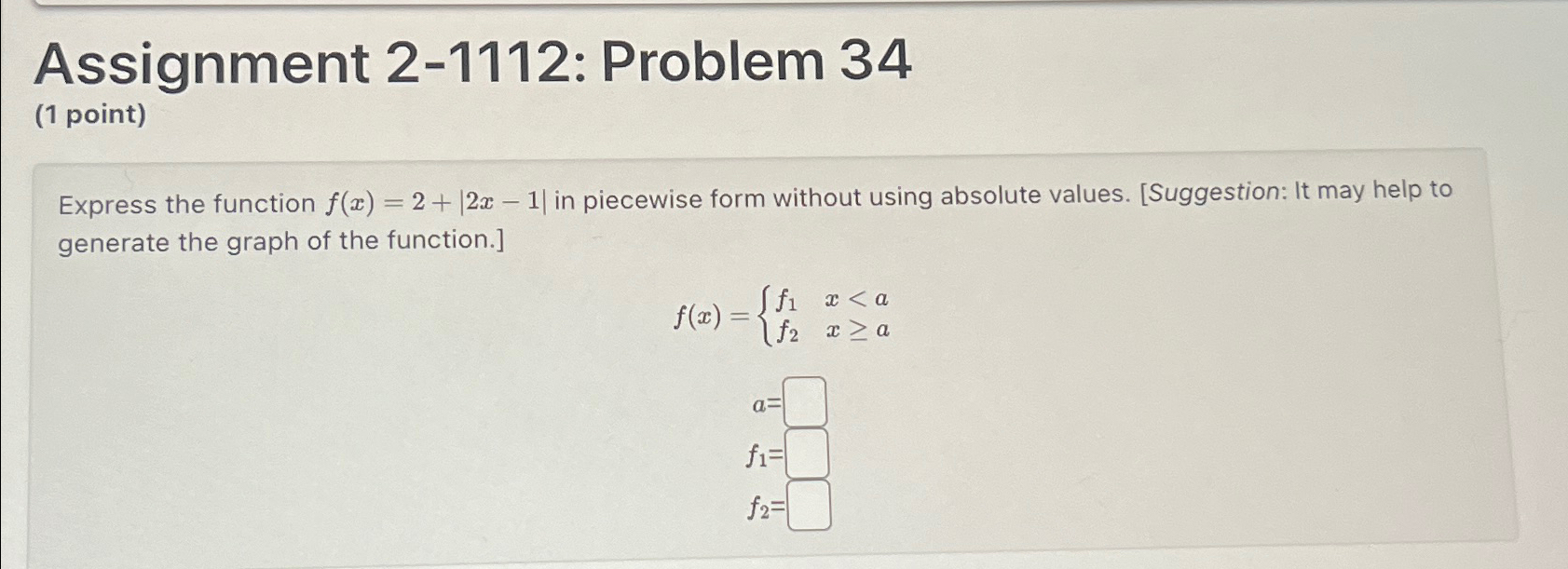 Solved Assignment 2-1112: Problem 34(1 ﻿point)Express the | Chegg.com