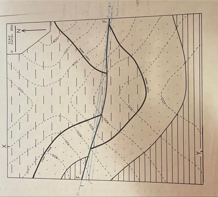 Solved Map 9 The line F-F is the outcrop of a fault plane. | Chegg.com