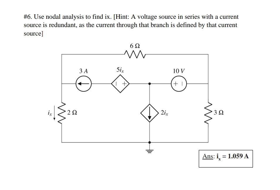 \#4. Use nodal analysis to determine the current | Chegg.com