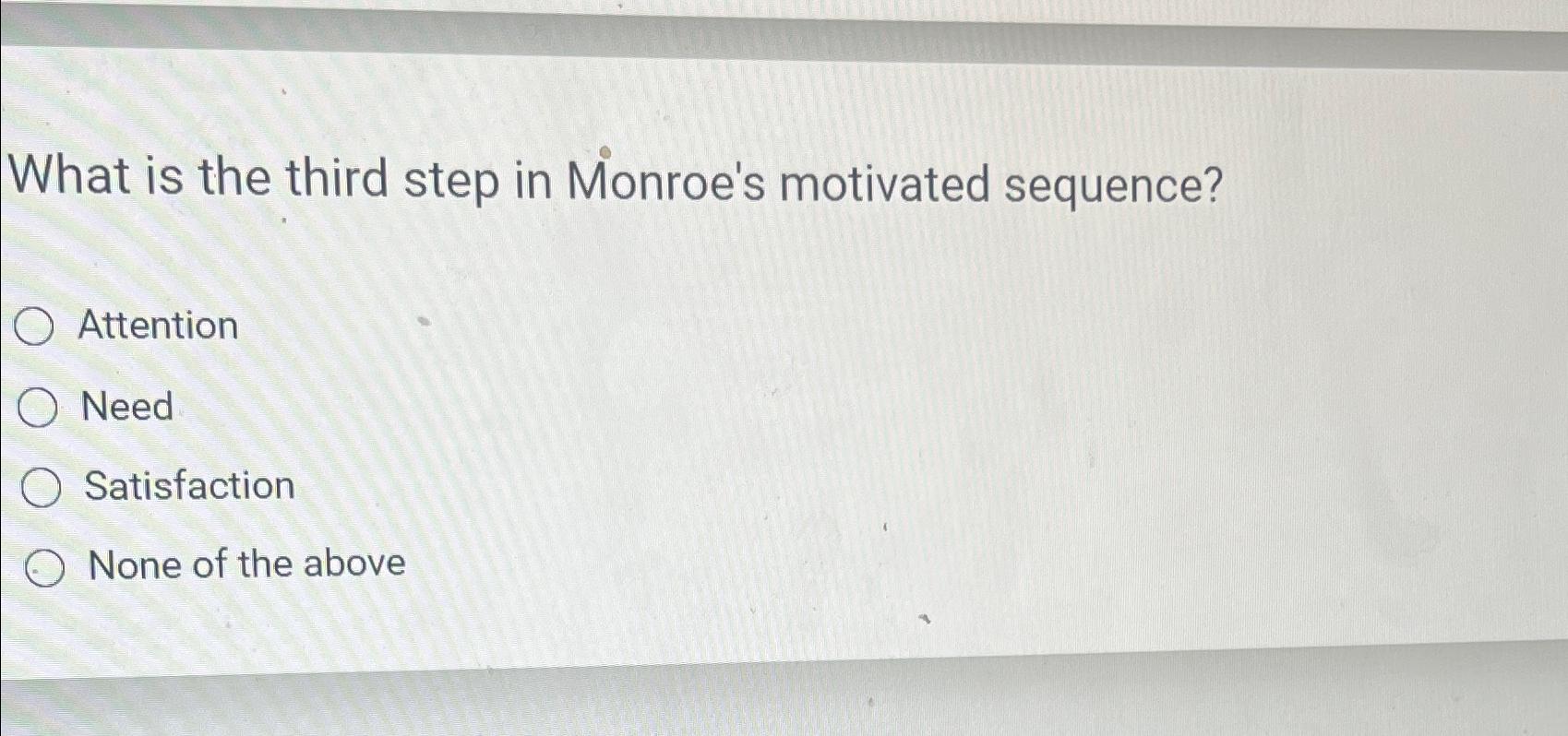 Solved What is the third step in Monroe's motivated | Chegg.com